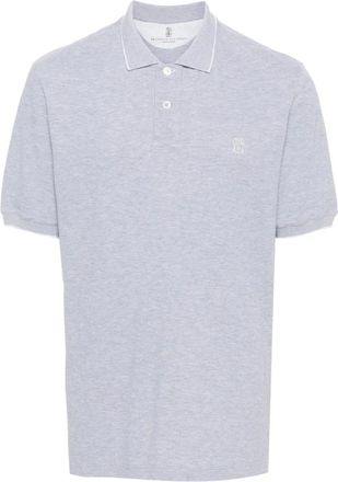 Brunello Cucinelli Homme, Tops, Gris, Taille: XS Polo en Piqu&eacute; de Coton