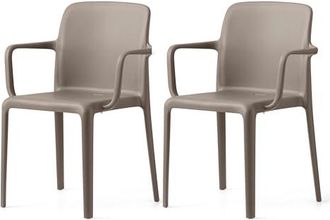 Connubia 2 Stühle Bayo. 100% recyceltes Polypropylen Taupe matt