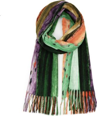 Glamexx24 Damen XXL Kuscheliger Winter Schal Mit Fransen - Warmer Farbiger Poncho Oversized Deckenschal