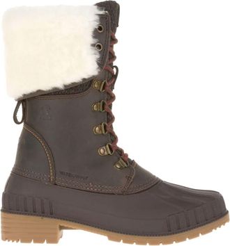 kamik W Sienna F 2 Braun - Stylisher Warmer Damen Leder Winterstiefel, Gr&ouml;&szlig;e EU 38 - Farbe Dark Brown