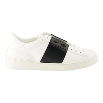 Valentino Garavani Homme, Chaussures, Blanc, Taille: 43 1/2 EU Baskets Open &agrave; bande noir