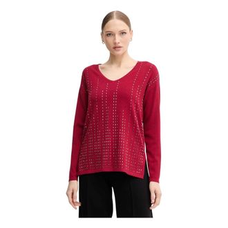 Joseph Ribkoff Femme, Pulls, Rouge, Taille: 46 FR Maille col en V