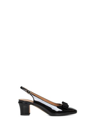 Ferragamo Grosgrain Bow Slingback Pump - Black