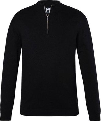 Men Plus Rundhalspullover Men+ Troyer Feinstrick Stehkragen mit Zipper