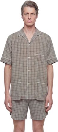Hed Mayner Viscose Linen Check Shirt