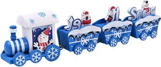 Cabilock Weihnachtliche Holz Zugverzierung Blau Weihnachtsdeko Junge M&auml;dchen Geschenk Festliche Tischdekoration