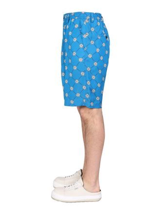 Marni Cotton Bermuda Shorts - Blue