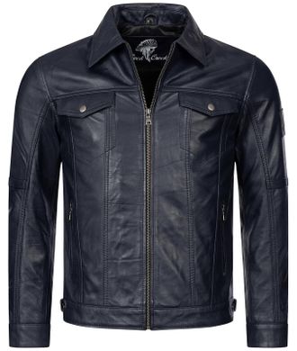 Rock Creek Herren Lederjacke Biker Jacke Echtleder Motorradjacke Leder Jacken Herrenjacke Kentkragen Winterjacke &Uuml;bergangsjacke H-296 Navy 3XL
