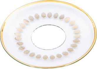 Wiedemann Glas-Kerzenmanschette (Tropfenf&auml;nger) Goldrand bemustert f&uuml;r Kerzen bis &Oslash; 25 mm