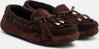 Jimmy Choo London Mocassins Manon en daim et shearling