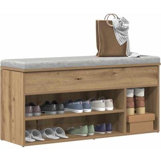 vidaXL Vidaxl - Banc &agrave; chaussures ch&ecirc;ne artisanal 102x30,5x45cm bois ing&eacute;nierie