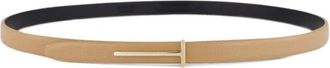 Tom Ford Femme, Accessoires, Beige, Taille: 75 CM Ceinture fine en cuir de grain souple T