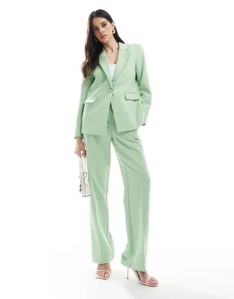 Vero Moda Pantalon densemble ajust&eacute; - Vert p&acirc;le