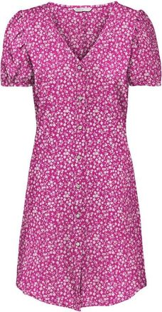 Only Damen Viskose Sommer-Kleid Onlnova Life Lucy mit Blumenmuster 15248783 Very Berry 354 Mono Floral S