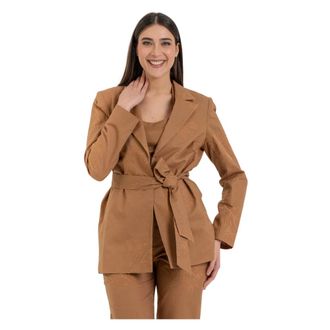 Kocca Femme, Vestes, Brun, Taille: 36 FR Blazer avec broderies florales et ceinture