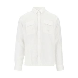 C.P. Company C.p. Company, Homme, Chemises, Blanc, Taille: L Chemise &agrave; poche poitrine