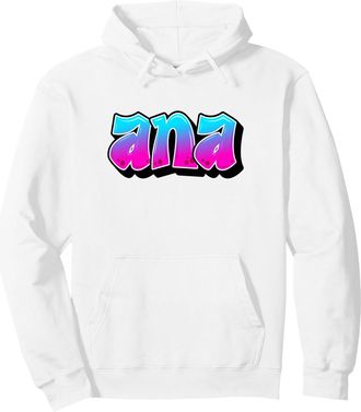 BDAZ Ana Graffiti Personalisierter Name Blau Rosa Frauen M&auml;dchen Pullover Hoodie