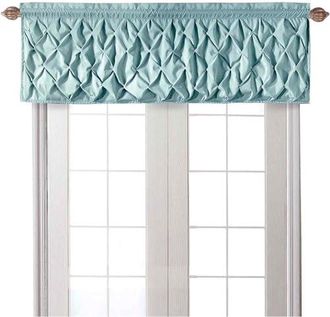 VCNY Home Volant mit Stangentasche, modernes Wohnaccessoire, blau (Carmen Blue), 152 cm x 51 cm