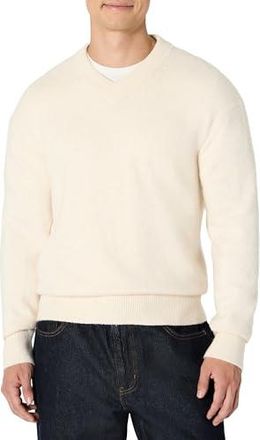 Amazon Essentials Pull à Col en V en Coton Mélangé, Coupe Classique Homme, Avoine Chiné, XXL