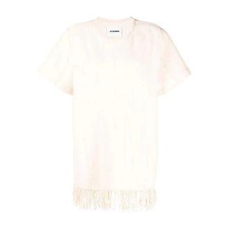 Jil Sander Kurz&auml;rmeliges T-Shirt - - Knitwear - Damen - Beige - 2XS
