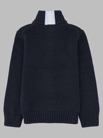Polo Ralph Lauren Full-Zip Mock Neck Cotton Sweater - Navy