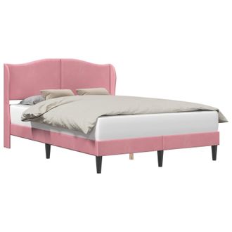 vidaXL Struttura Del Letto Con Testiera Rosa 160 X 200 Cm Velluto Vidaxl