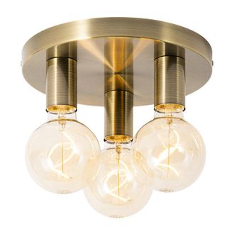 QAZQA Smarte Deckenleuchte Bronze Rund inkl. 3 Wifi G95 - Facil