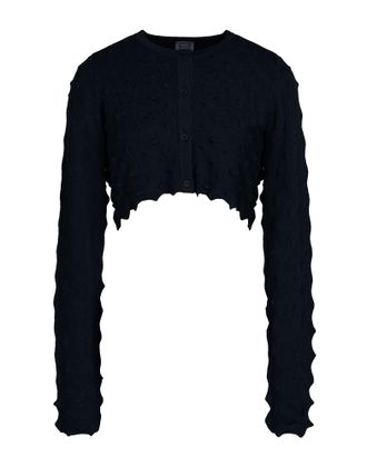 8 by YOOX VISCOSE BLEND 3D EFFECT KNITTED CARDIGAN