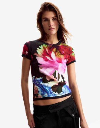 Desigual T-shirt Desigual con&ccedil;u par Mr. Christian Lacroix au coloris noir-multicolore