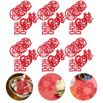 Lurrose 120 Stück Chinesisches Streukonfetti Xi Zeichen Tischdekoration Hochzeit Romantische Feier Party Deko Leicht Tragbar 5cm