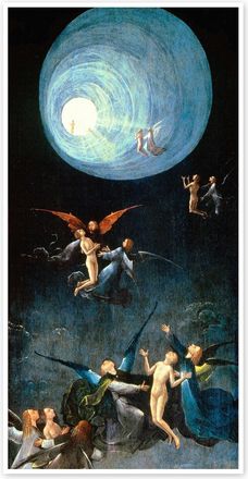 Posterlounge Aufstieg in das himmlische Paradies Poster von Hieronymus Bosch 20 x 40 cm Blau Wandbilder Wanddeko