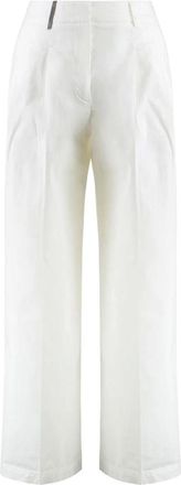 PESERICO Femme, Pantalons, Blanc, Taille: 36 FR Wide Leg Pantalons