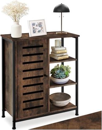 TecTake Buffet 71 x 32 x 82 cm, Rangement Cuisine, 3 Compartiments Ouverts et 3 ferm&eacute;s, Meuble de Cuisine, Vaisselier, Bahut, Buffet Salle a Manger, Meuble de