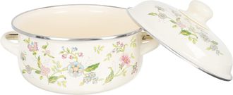 Angoily Suppentopf Emaille Topf Schmortopf Retro Emaille Kochtopf Emaile Schüssel Mit Deckel Doppelohr Emaille Salatschale Chinesische Stil Retro Knetschüssel