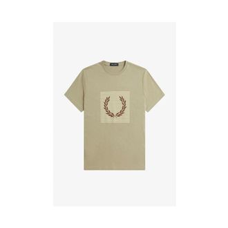 Fred Perry Homme, Tops, Beige, Taille: L T-shirt &agrave; col rond