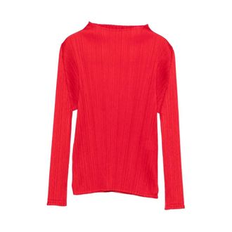 Issey Miyake Damen, Oberteile, Rot, LGröße