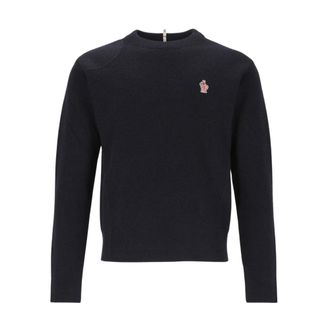 Moncler Pullover mit Rundhalsausschnitt aus Wolle - - Knitwear - Herren - Blau - M