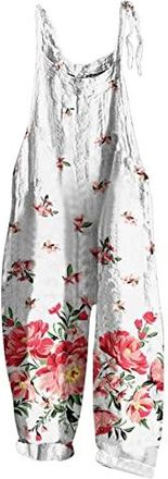 Generic Deguisement Combinaison Femme - Femmes Printemps éTé DéContracté Mode Sans Manches Pantalon Combinaison Imprimé Fleuri Pansement Poche Combinaison De 