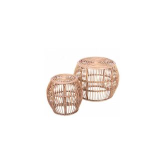 Wadiga Set de 2 Tables Basses Rotin