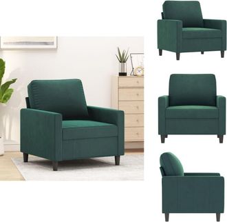 vidaXL Sessel Dunkelgrün 60 cm Samt - Samtsofa - Wohnzimmersofa - Gemütlicher Sessel - Dunkelgrüner Sessel - Sofa Mit Armlehnen
