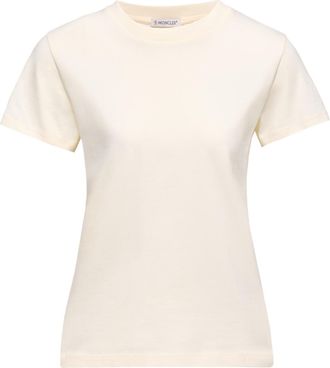 Moncler Moncler T-shirt En Coton &Agrave; Logo Brod&eacute;, Femme, Blanc, Taille: Xl