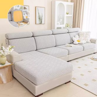 Generic Stretch Sofa Sitzkissenbezug,Rutschfester Sofa Überzug, Waschbarer Sofabezug, Couch Sofabezug 1 2 3 Sitzer L Form EcksofaStrapazierfähig & pflegeleich