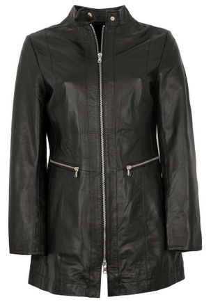 Maddox Lederjacke Moonlight MADDOX - Damen Ledermantel Longjacke Lammnappa schwarz