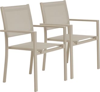 Oviala Gartensessel, Aluminium und Textilene, cremefarben, 2 St&uuml;ck