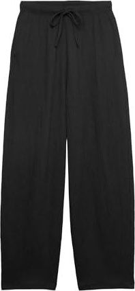 Marks and Spencer Pantalon textur&eacute; Coupe Carotte &agrave; Taille &eacute;lastique Noir Femmes UK 12 (EU 40)