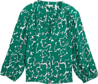 Tom Tailor Damen 1045496 Bluse, 37129-Abstract Green Flower Print, XL