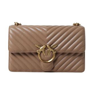 Pinko Pinko, Femme, Sacs, Beige, Taille: ONE Size Sac bandouli&egrave;re matelass&eacute;