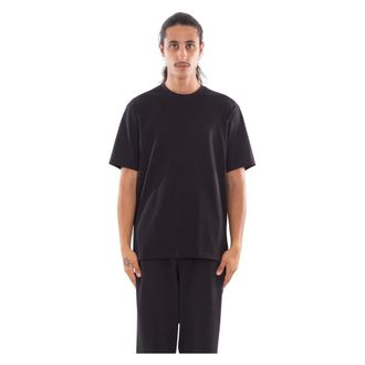 Yohji Yamamoto Schwarzes T-Shirt mit kurzem &Auml;rmel und Brustlogo - - Tops - Herren - Schwarzk - M