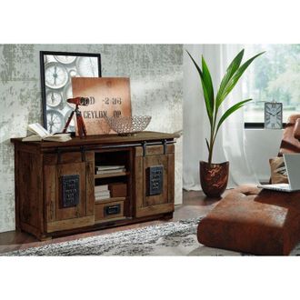 Massivmoebel24 Buffet en bois de manguier huilé railway 402