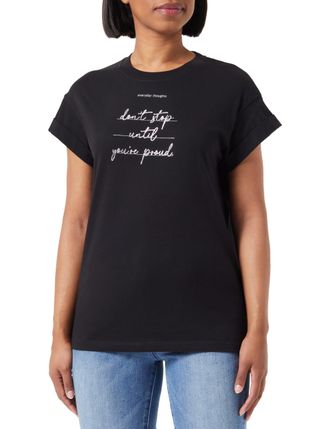 Replay Damen T-Shirt Kurzarm aus Baumwolle, Black 098 (Schwarz), S